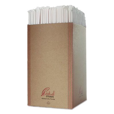 Cardinal Straws™ - Wrapped Jumbo Straws, 10 1/4in, Polypropylene, White ...