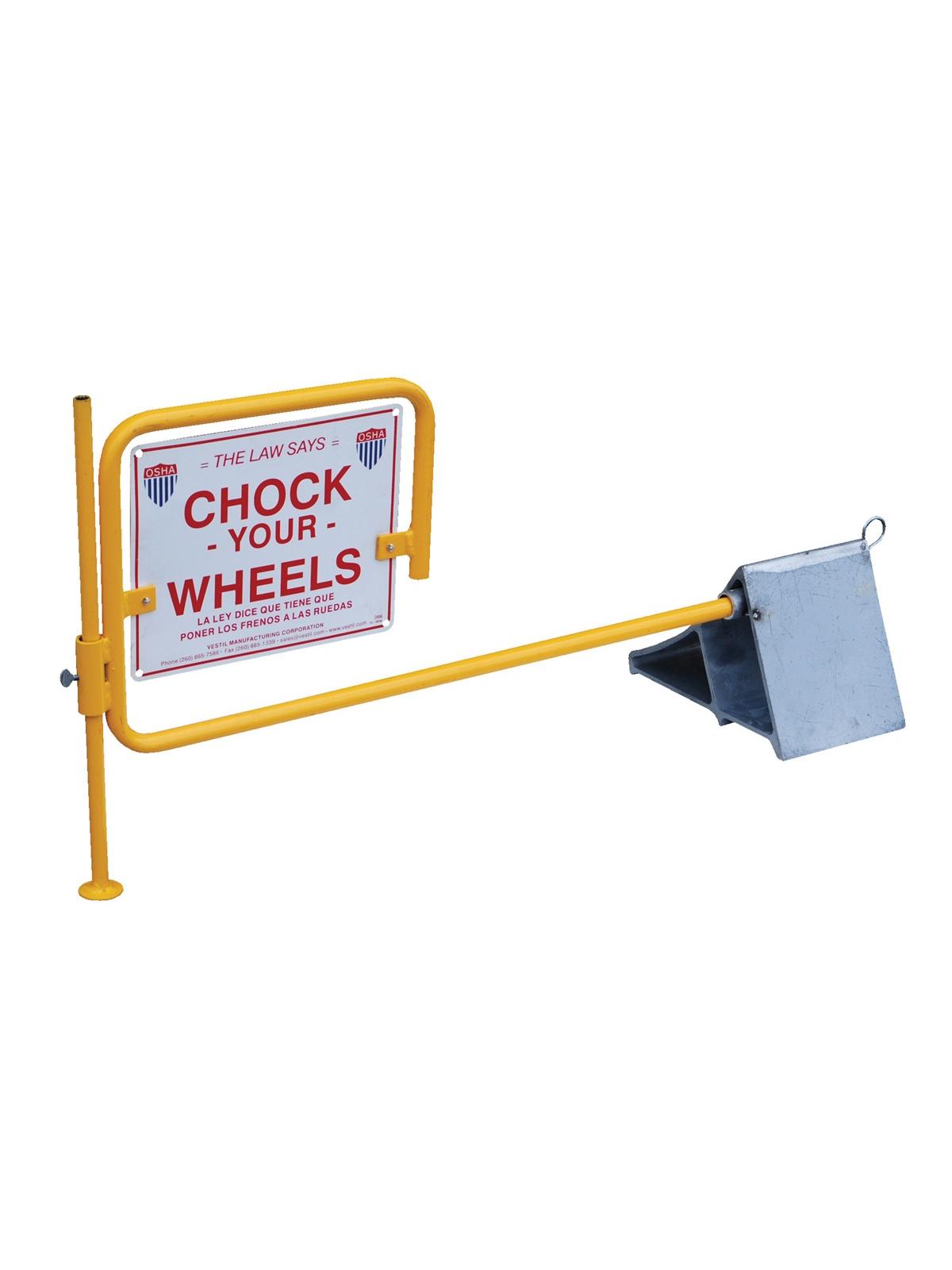 ALUMINUM WHEEL CHOCK W/FLAG at Nationwide Industrial Supply, LLC